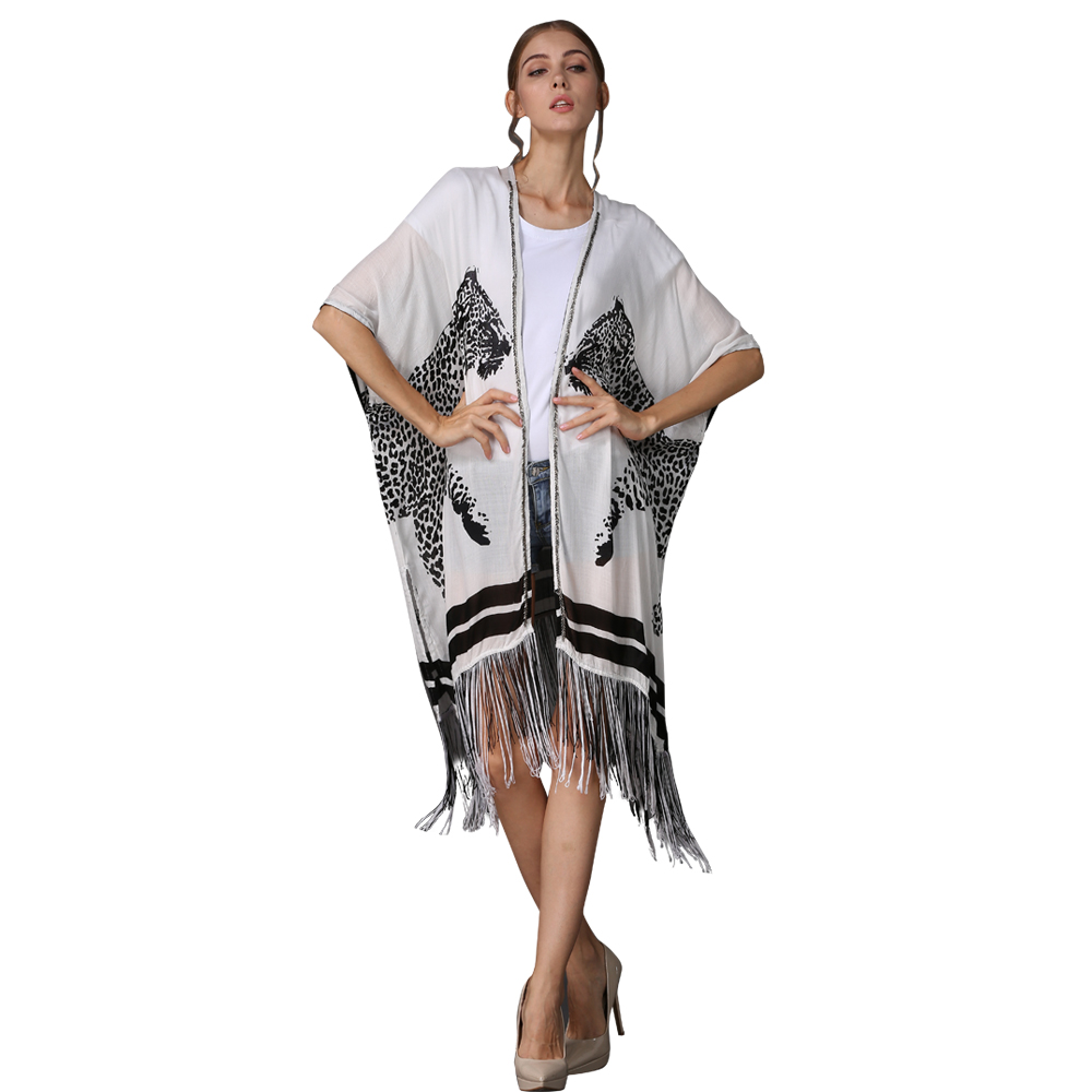 Custom printed kimono robe beach cover up - kimono manufacturer